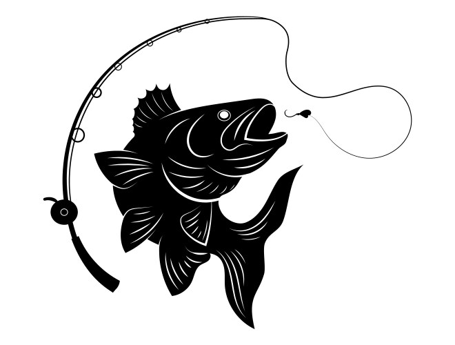 Bass Fishing Black and White Vector Images (over 6,000)