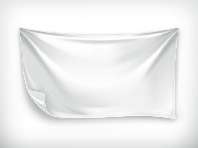 Blank white fabric flag banner Royalty Free Vector Image