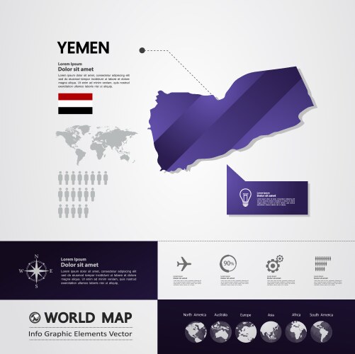 Yemen map Royalty Free Vector Image - VectorStock