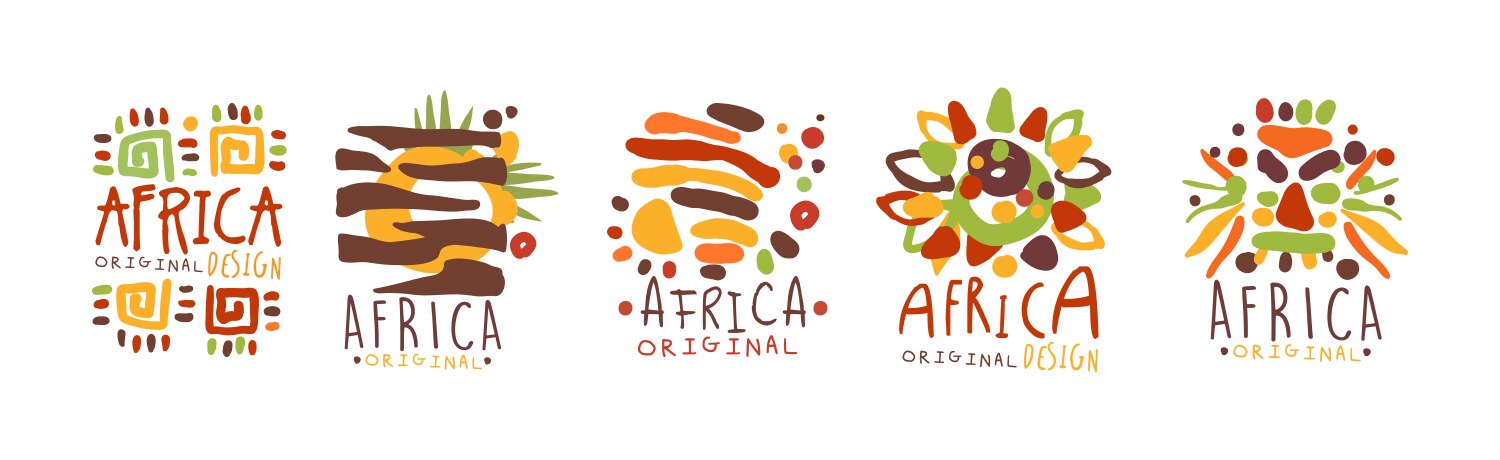 Africa logo original design with hand drawn Vector Image