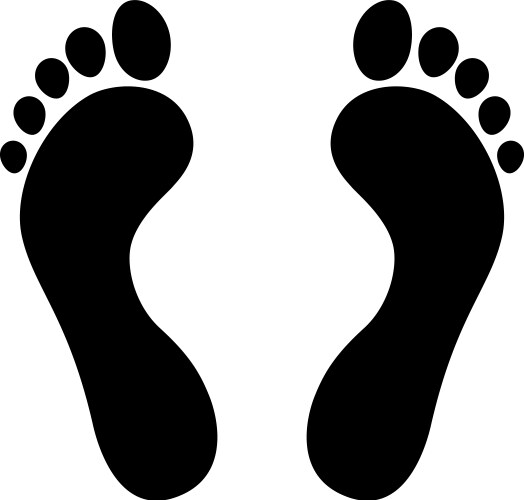 Left foot footprint outline high quality Vector Image