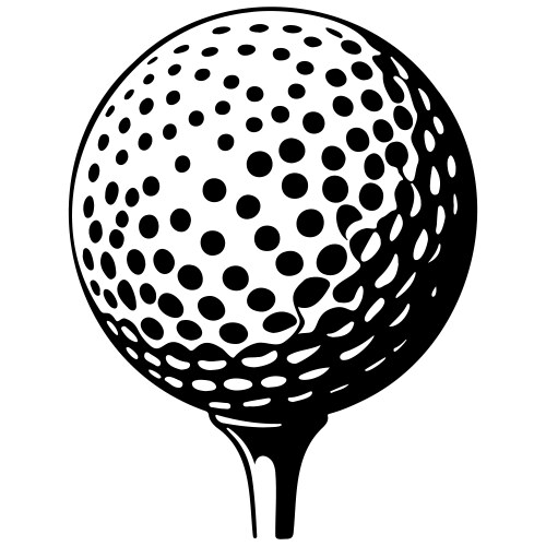Realistic golf drawing line head art black Vector Image