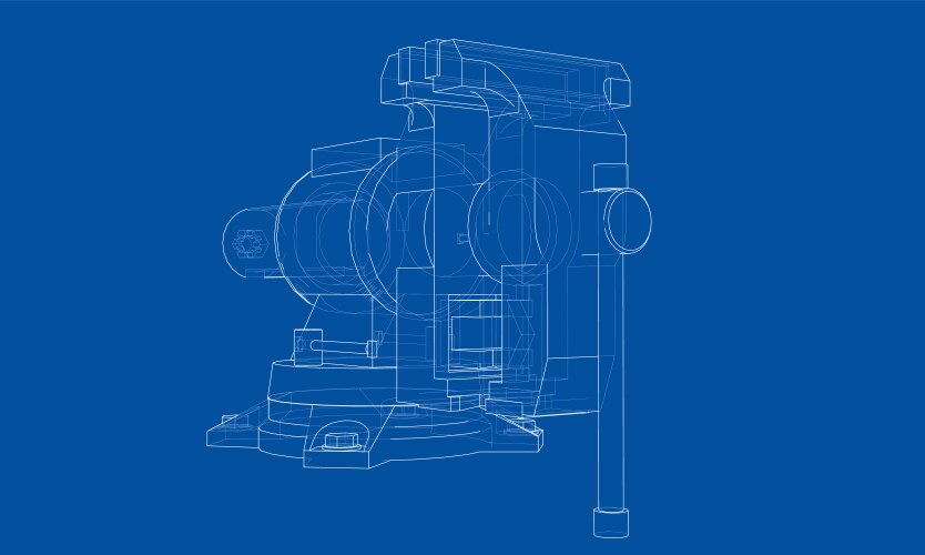 Outline vise wire-frame style Royalty Free Vector Image