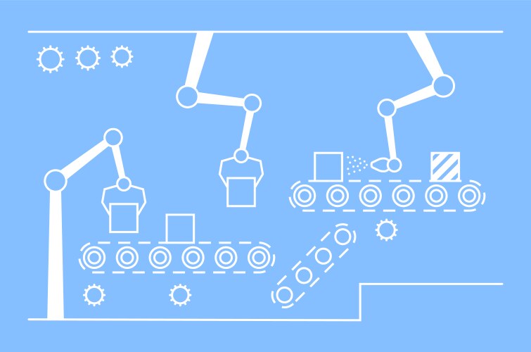 Thin line style assembly Royalty Free Vector Image