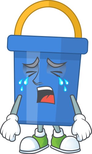 Kawaii gardening cartoon happy bucket character Vector Image