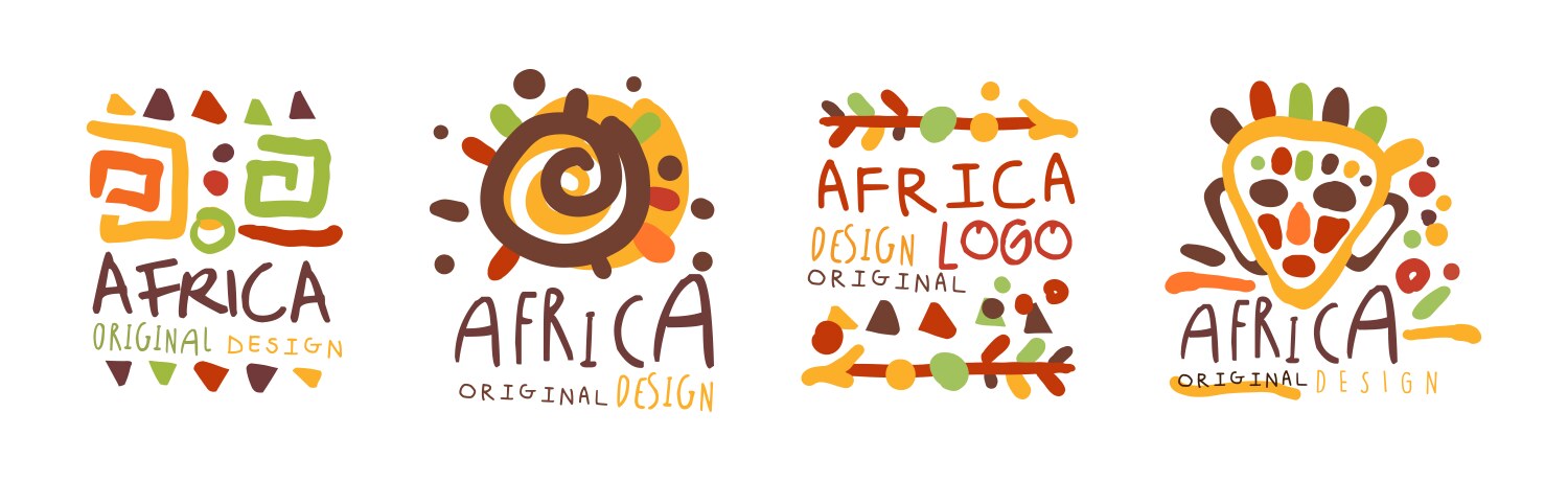 Africa logo original design with hand drawn Vector Image