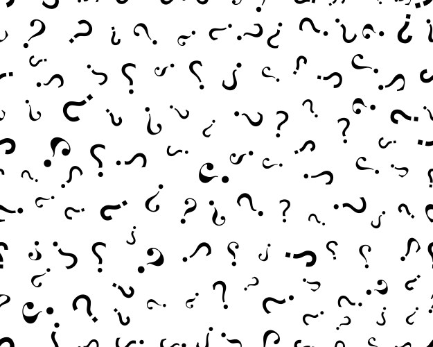 Question mark seamless pattern on white background