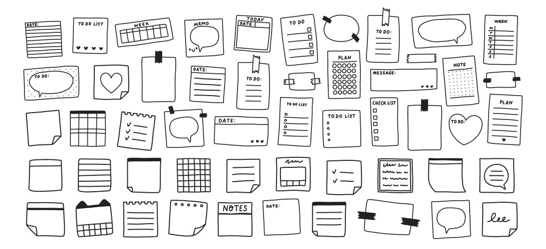 Sticky Note Doodle Vector Images (over 1,200)