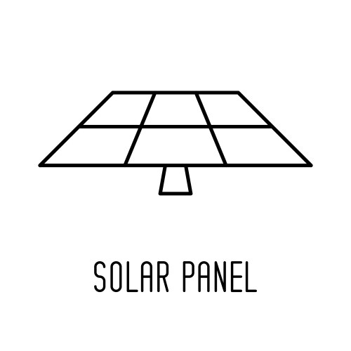 Field solar panel icon outline lamp cell Vector Image
