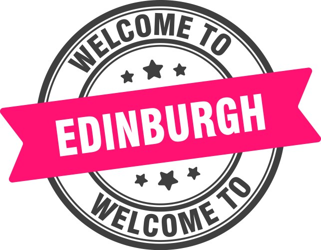 Welcome to edinburgh stamp round sign Royalty Free Vector
