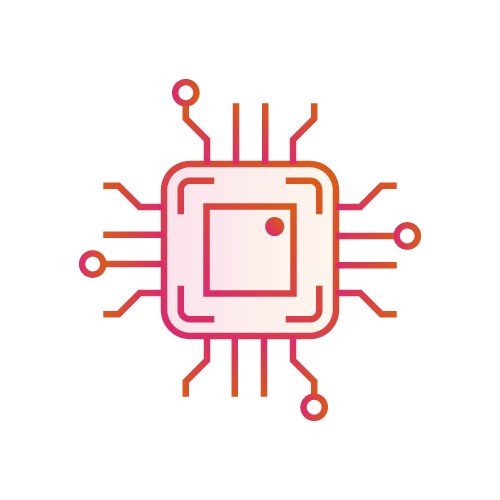 Microchip frame electronic chip cpu border Vector Image