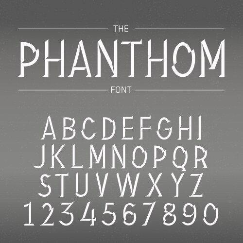 Retro font with shadow Royalty Free Vector Image