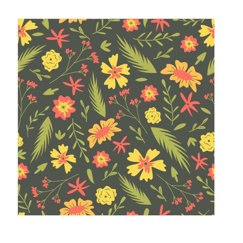 Floral seamless pattern beautiful dark background Vector Image