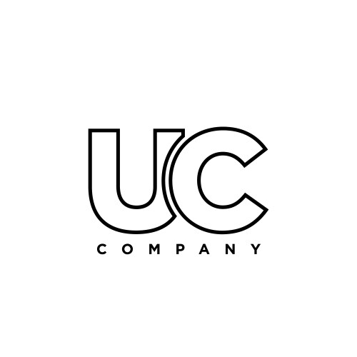 Letter c and cc logo design template minimal Vector Image