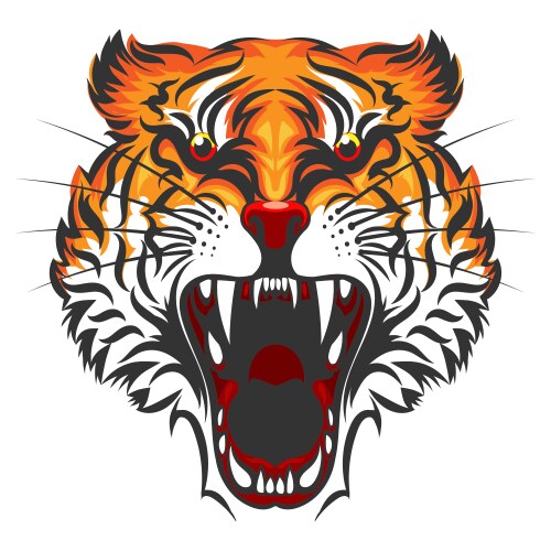 Angry tiger face Royalty Free Vector Image - VectorStock