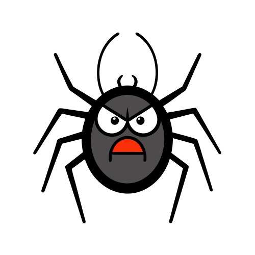 Clock spider cries icon Royalty Free Vector Image
