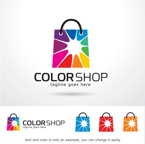 Color shop logo template design Royalty Free Vector Image