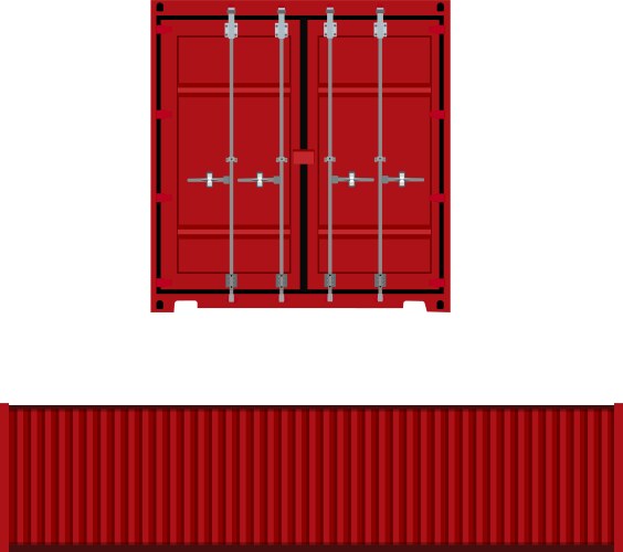 Green shipping cargo container twenty and forty Vector Image