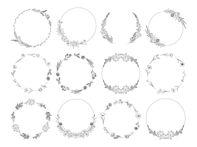 Floral Line Art Frame Vector Images (over 69,000)