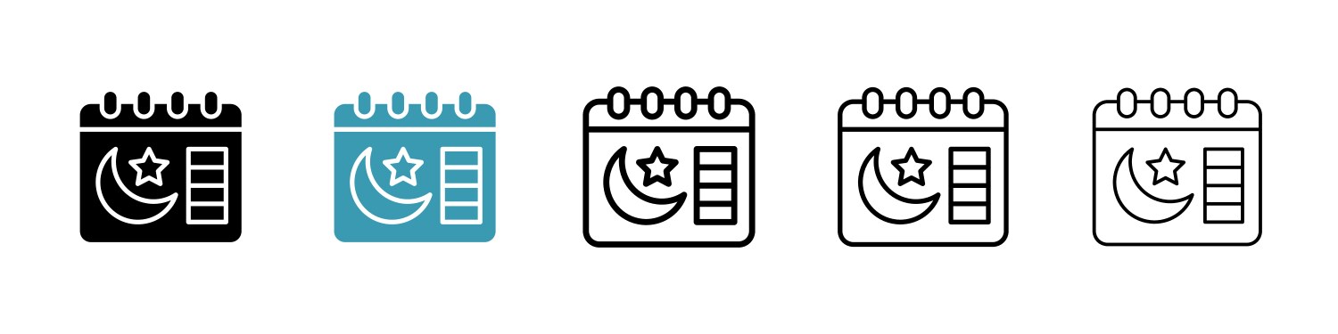 Ramadan calendar icon set islamic calender Vector Image