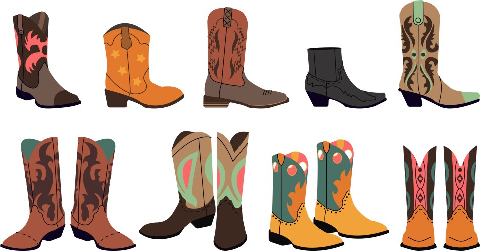 Cowboy Boots - Western Style Royalty Free Vector Image
