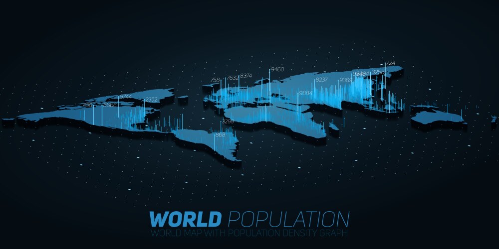 Abstract world population density Royalty Free Vector Image