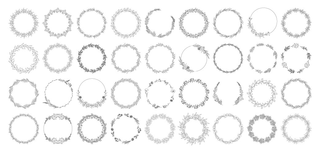 Floral Line Art Frame Vector Images (over 69,000)