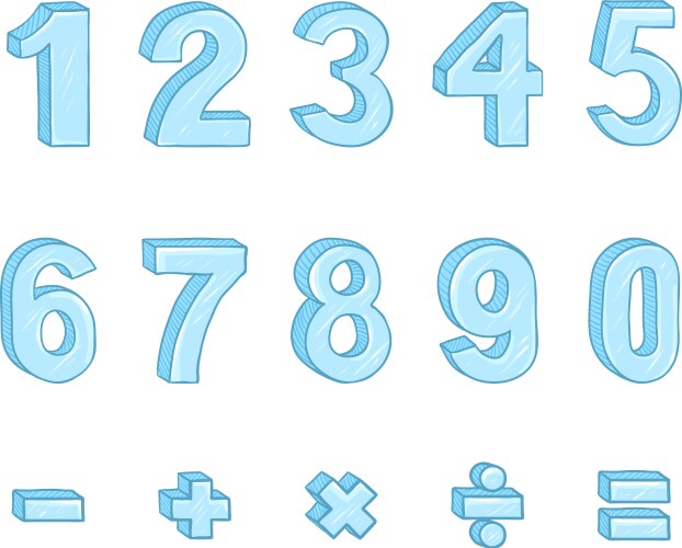 Cartoon - number seven the figure 7 Royalty Free Vector