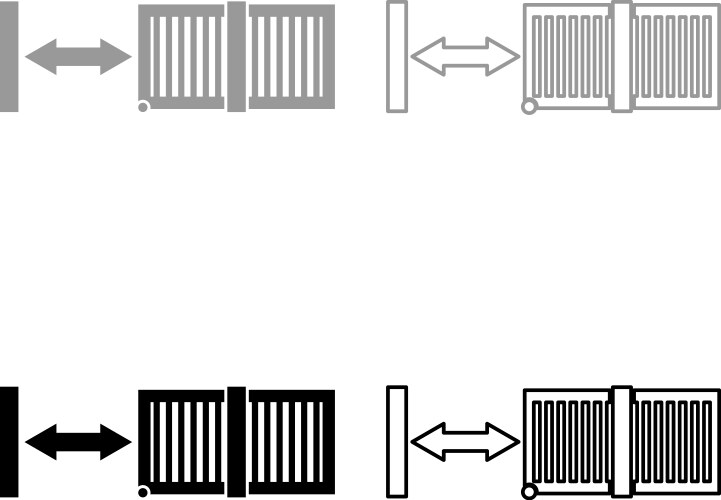 Sliding gates automatic lattice fence system Vector Image