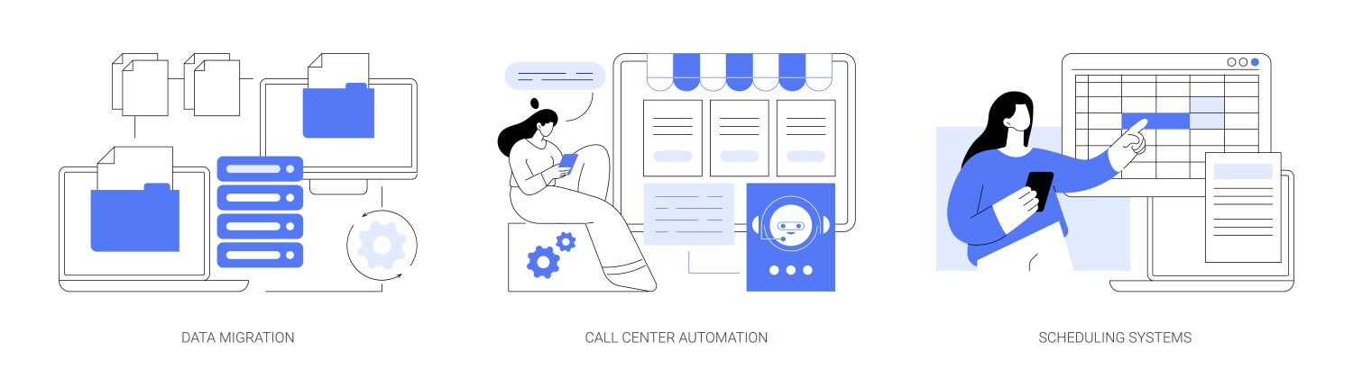 Automation software isolated cartoon Royalty Free Vector