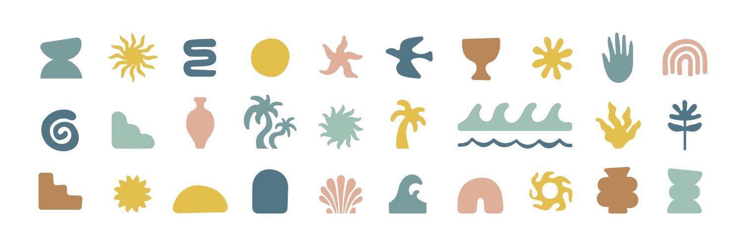 Boho groovy palm tree beach sun sea surf club Vector Image