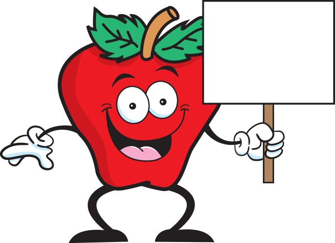 Cartoon apple student Royalty Free Vector Image