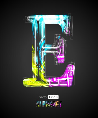 Design light effect alphabet letter s Royalty Free Vector