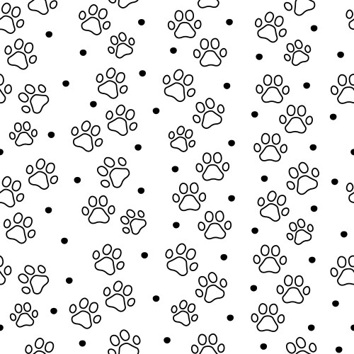 Dog or cat paw print coloring page Royalty Free Vector Image
