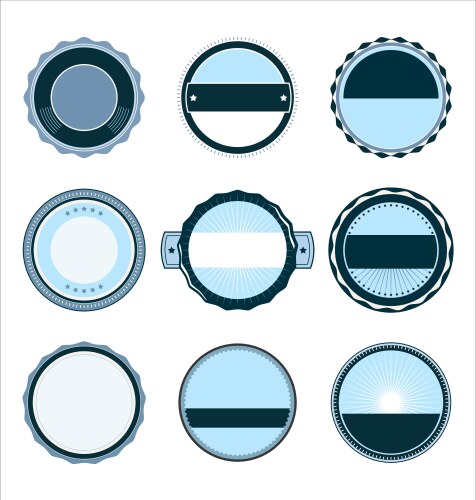 Blank colored badges Royalty Free Vector Image