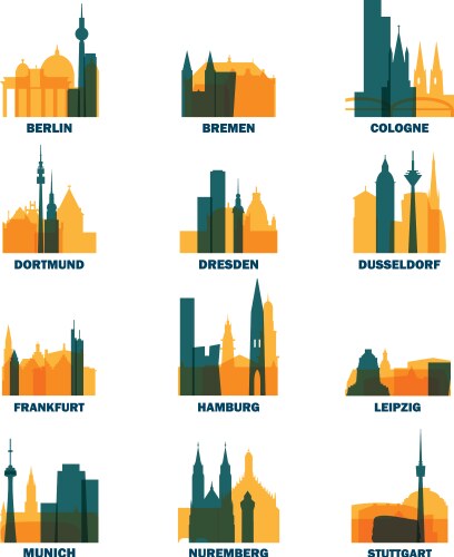 German icons set germany national traditional Vector Image