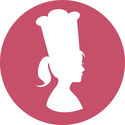 Cooking cuisine logo cute girl in chef hat Vector Image