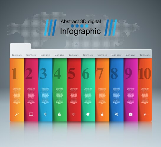 Infographic color paper design list of 10 items Vector Image