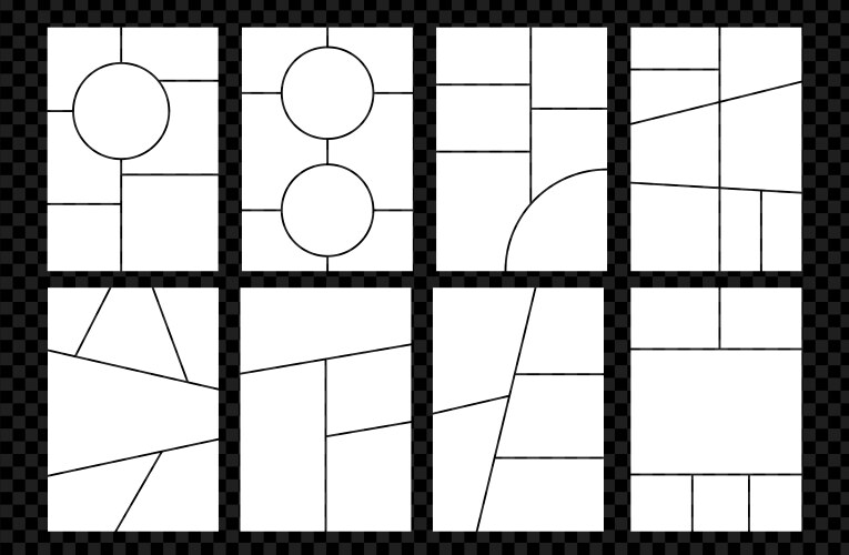 Set of grid template for photo collage Royalty Free Vector