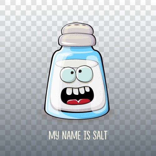 Cute cartoon salt shaker with smiling faces Vector Image