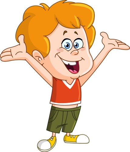 Cute little boy looking up Royalty Free Vector Image