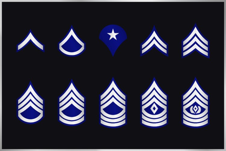 Military ranks stripes and chevrons set army Vector Image