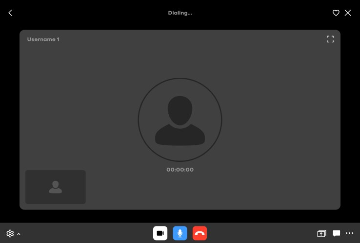 Video call template meeting app flat ui Royalty Free Vector