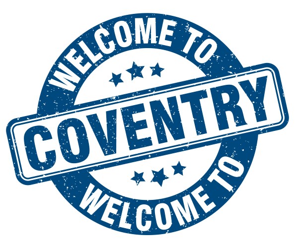 Welcome to coventry stamp coventry round sign Vector Image