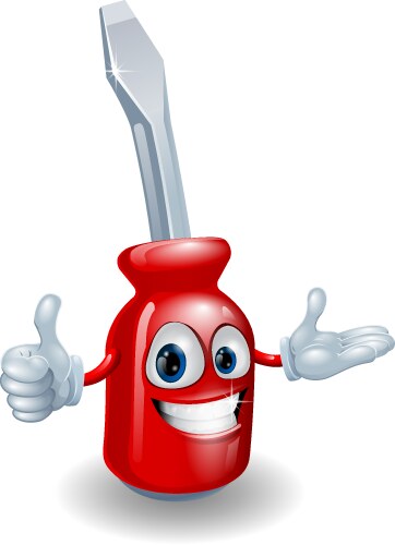 Screwdriver mascot character Royalty Free Vector Image