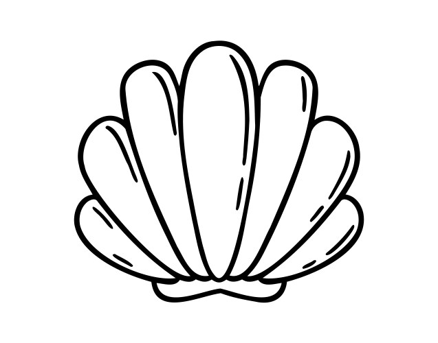 Seashells Clipart Black And White