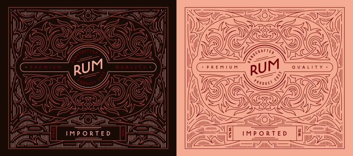 Template of decorative label for whiskey Vector Image