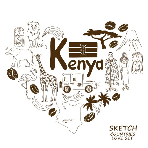 Flag Kenya Heart Vector Images (over 100)