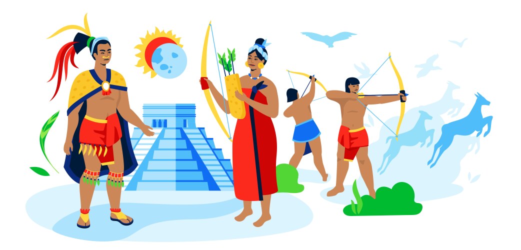 Maya civilization infographics Royalty Free Vector Image