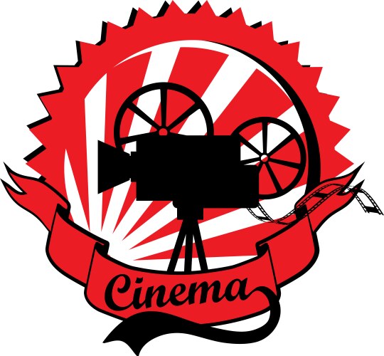 Illuminated retro cinema circle frame template Vector Image